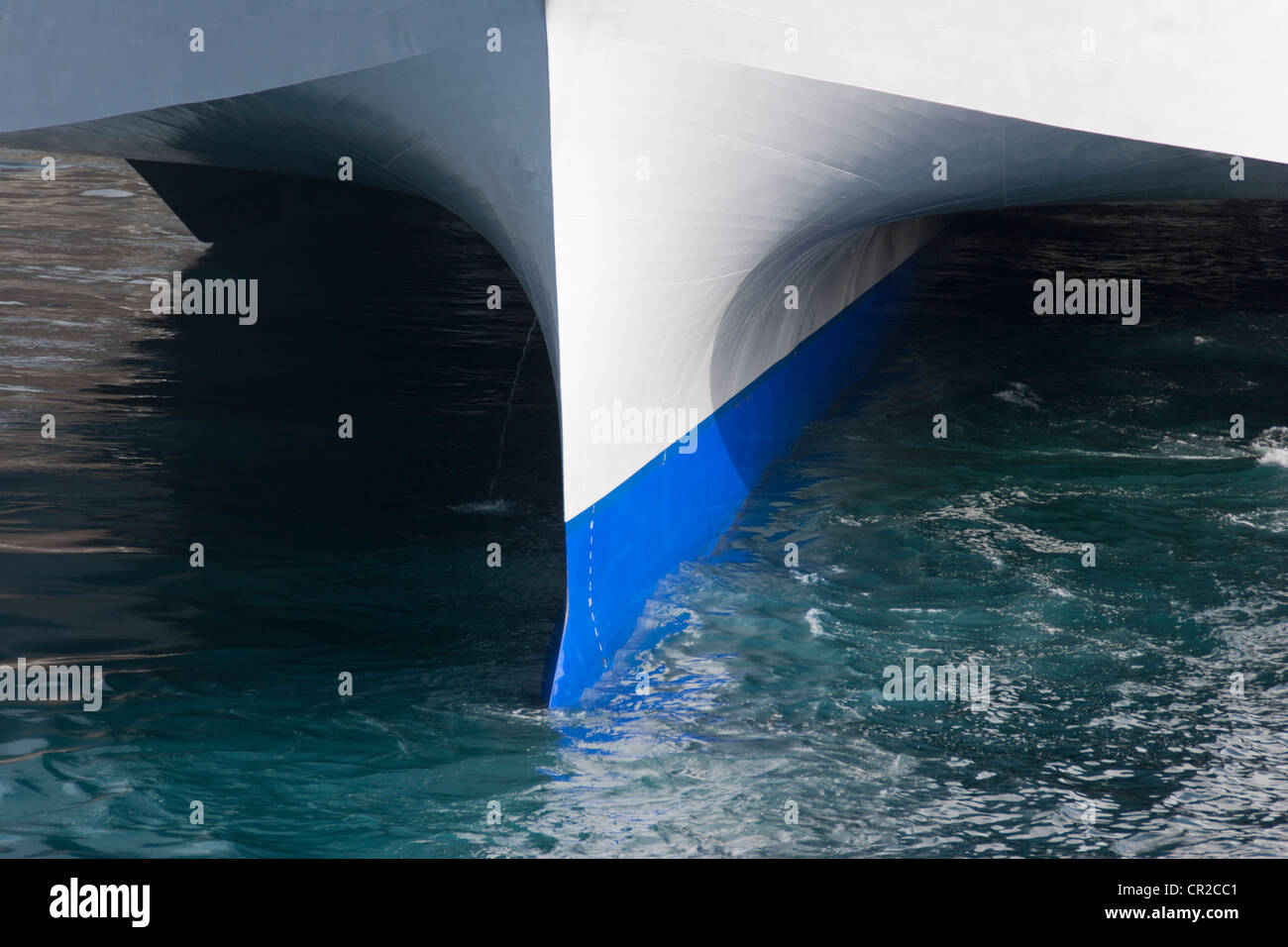 Detail of hull of catamaran Stock Photo - Alamy
