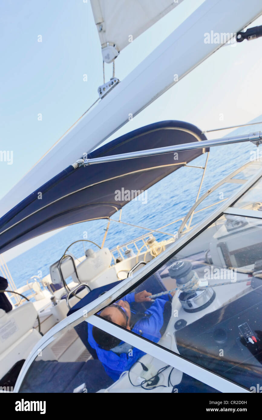 Luxury yacht sailing near the coast of Cyprus Stock Photo - Alamy