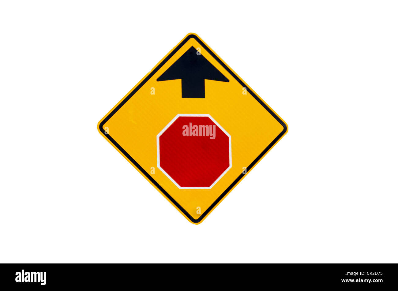 Stop ahead traffic warning sign Stock Photo - Alamy