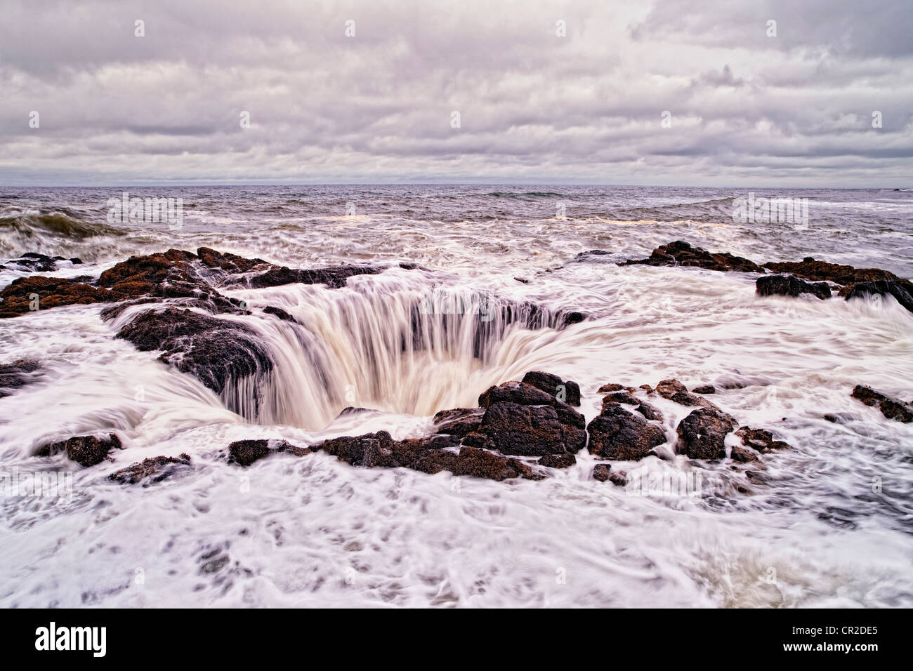 Thor’s Well is constantly replenished by the storm driven high tide at ...