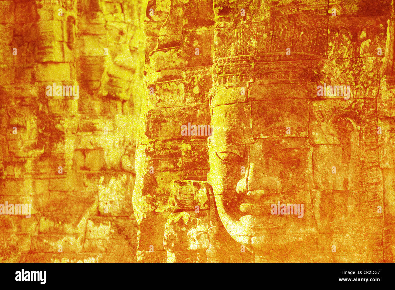 Faces of Bayon Stock Photo - Alamy