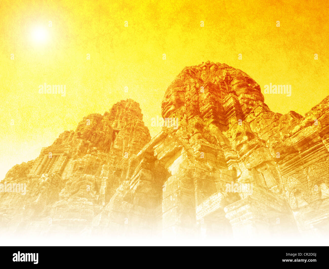 Faces of Bayon Stock Photo - Alamy