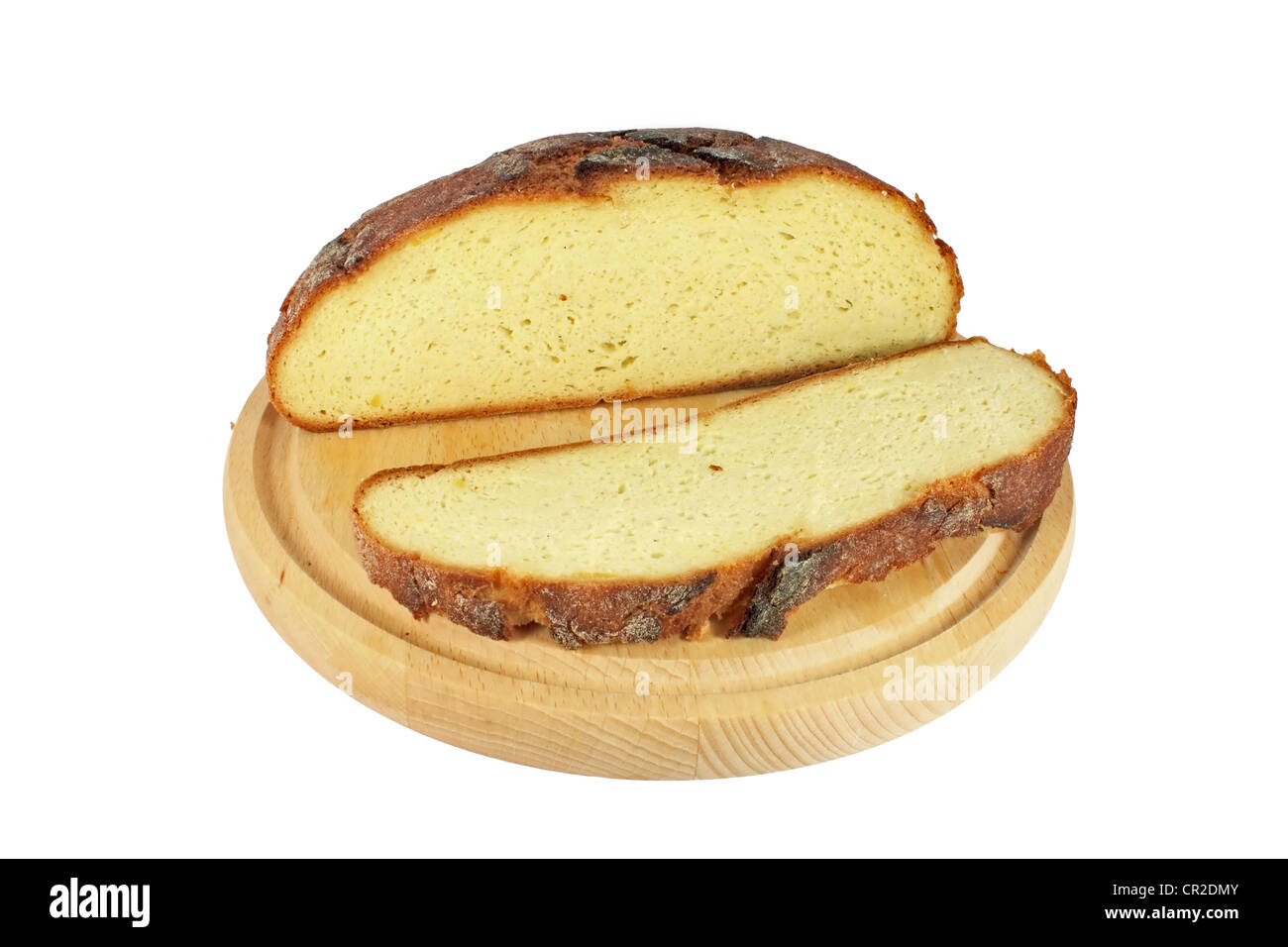 Fresh maize corn bread isolated on white Stock Photo - Alamy