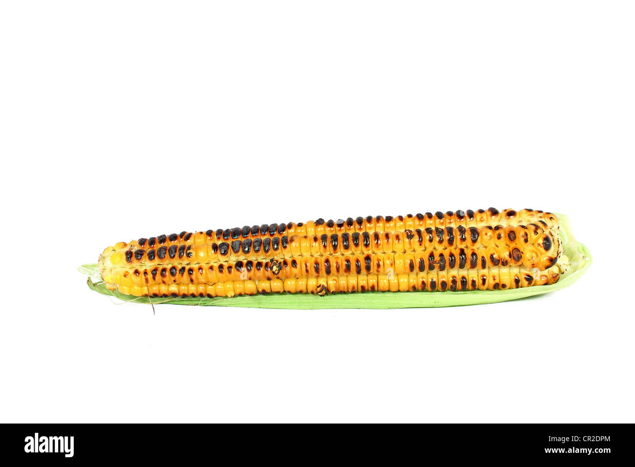 Grilled sweet corn cob isolated on white Stock Photo - Alamy