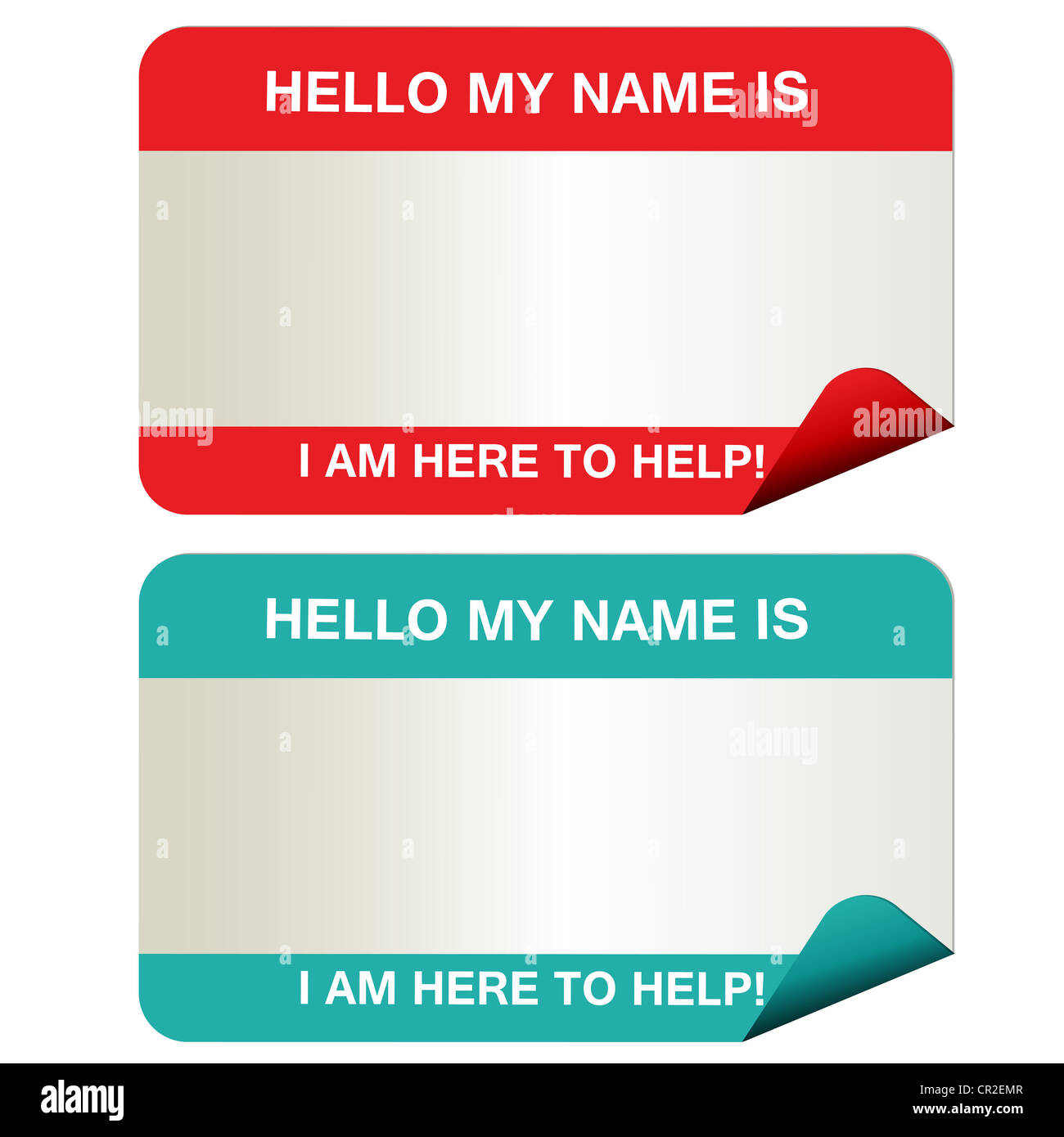 Name tags that say my name is... in red and green Stock Photo - Alamy