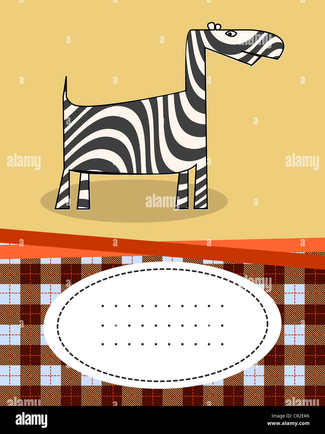 Text card with giraffe, cartoon style character Stock Photo - Alamy