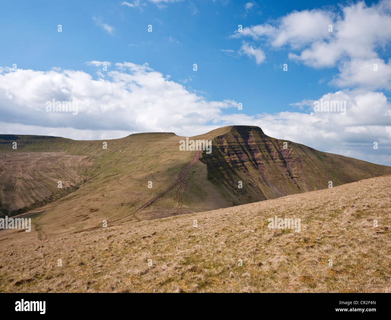 The peaks of Corn Du and Pen y Fan, the highest points of the Brecon ...
