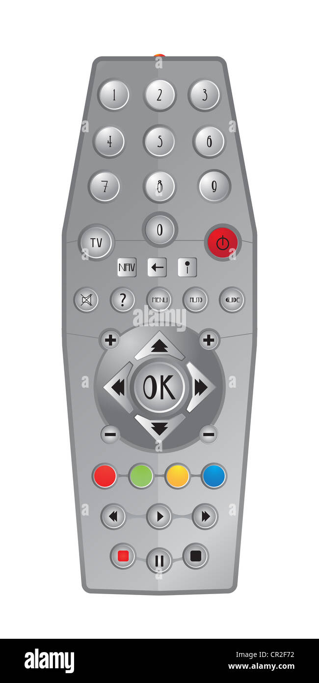 TV Plastic remote, isolated objects on white background Stock Photo - Alamy