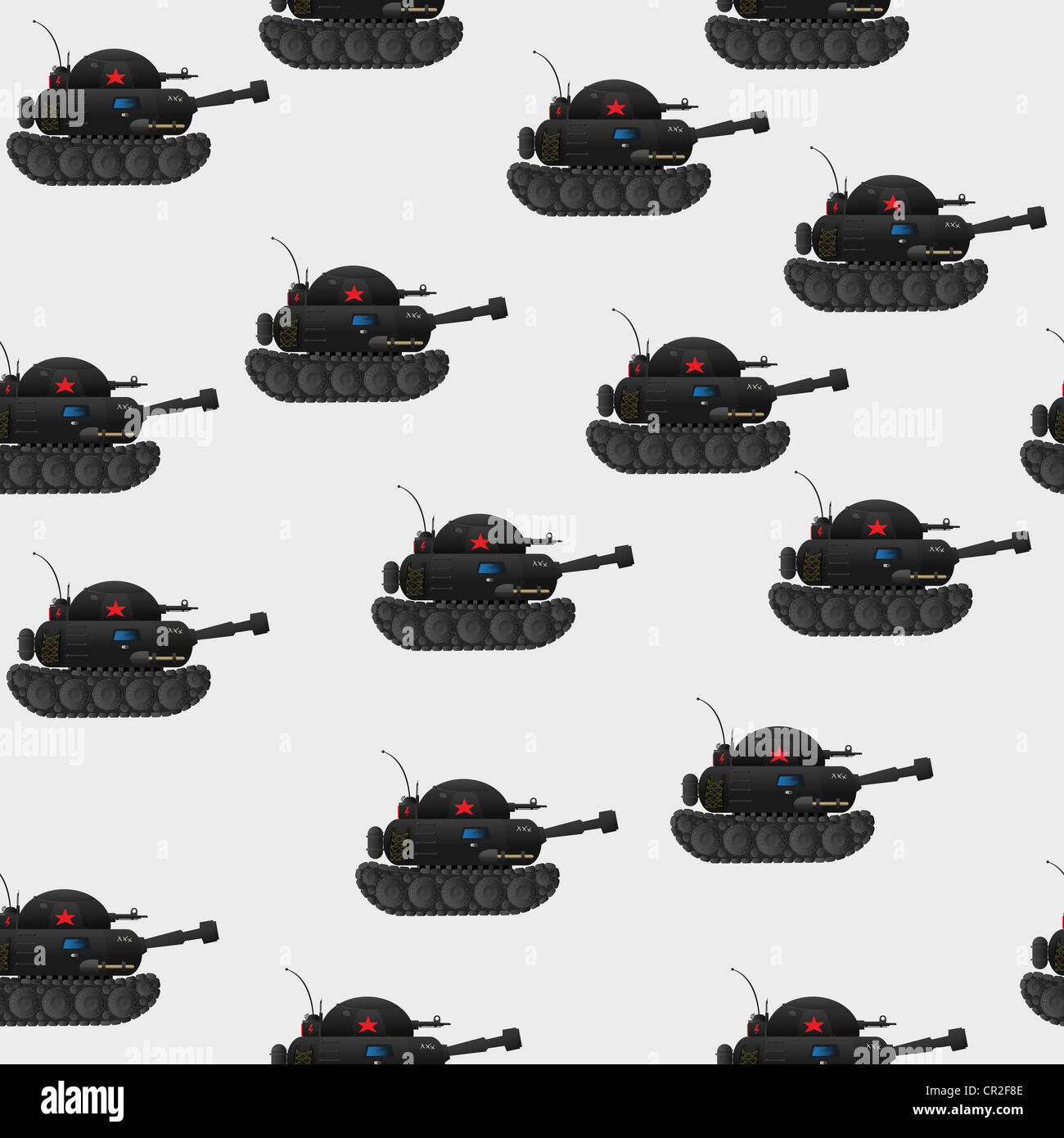 Cartoon style seamless pattern with red star tanks Stock Photo - Alamy