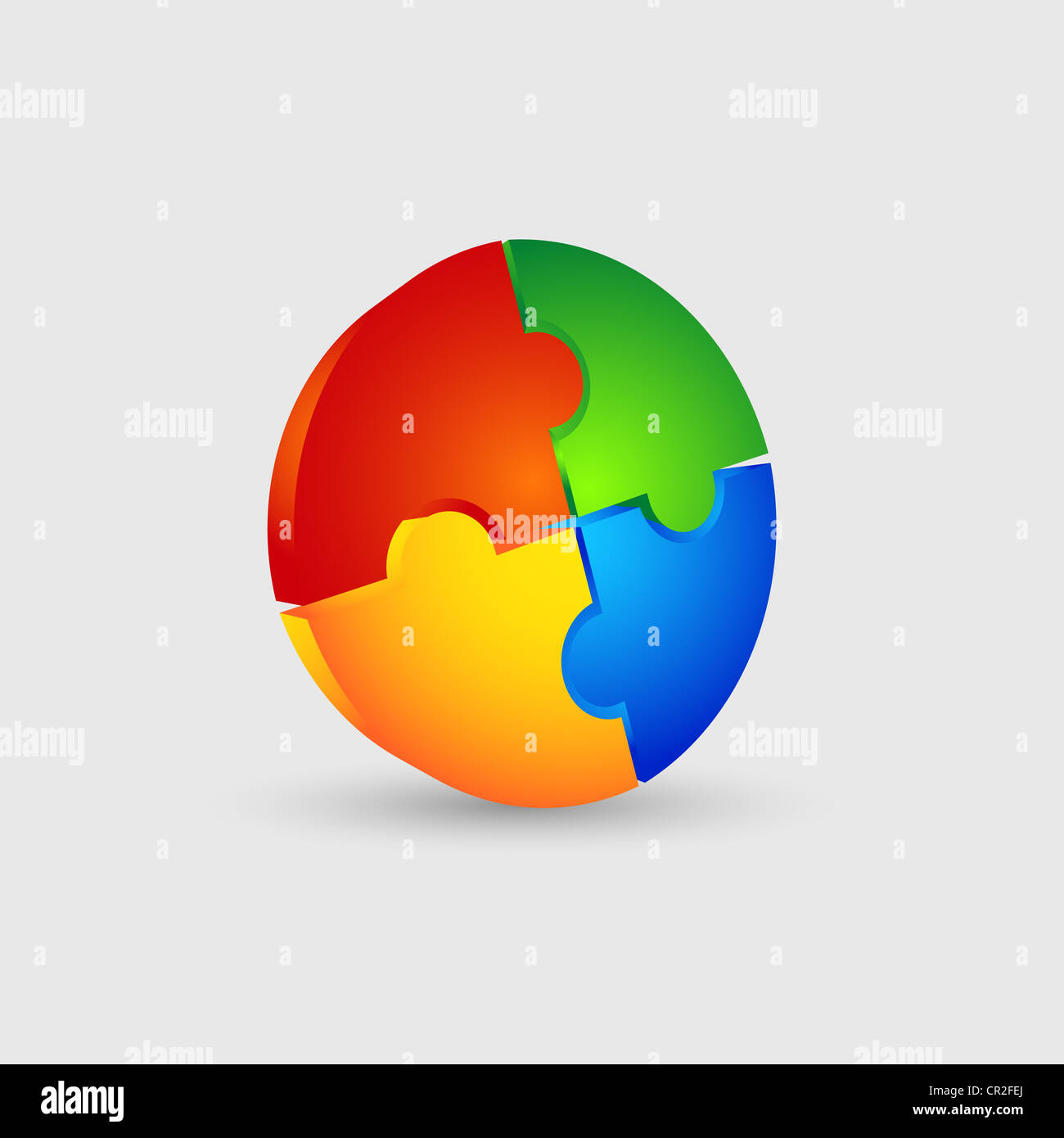 Illustration of jigsaw puzzle pieces forming a circle Stock Photo - Alamy