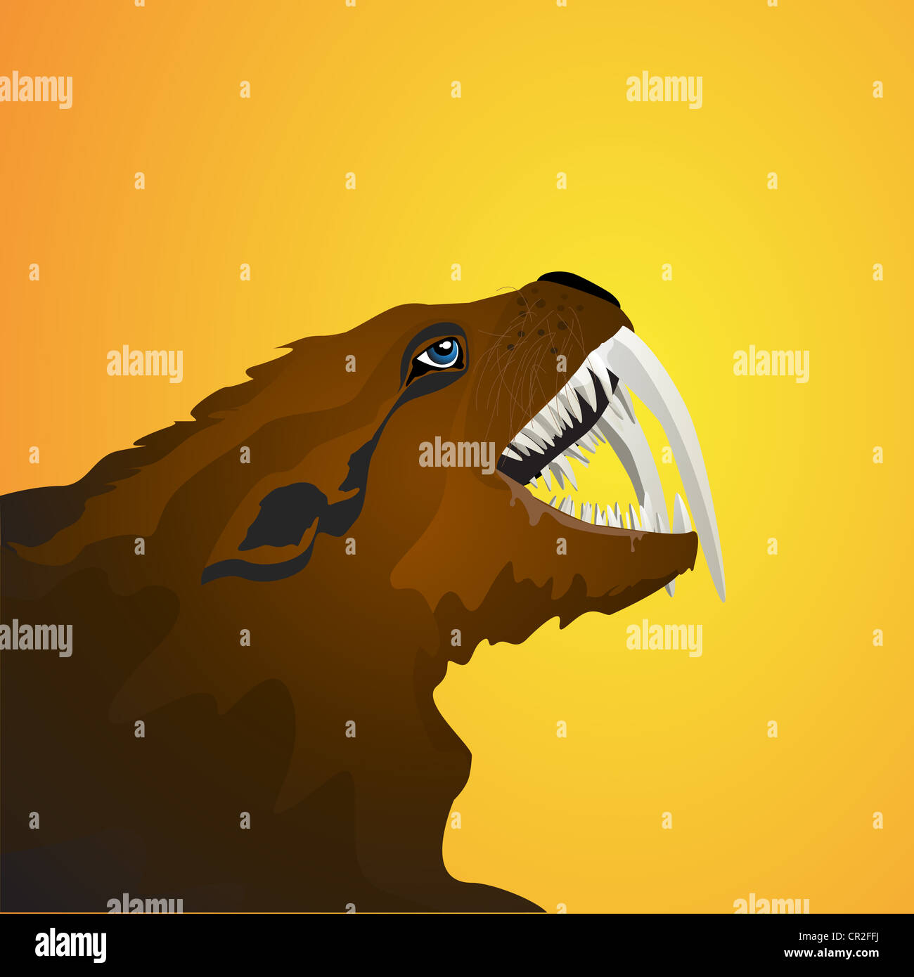Sabretooth icon. cartoon style illustration Stock Photo - Alamy