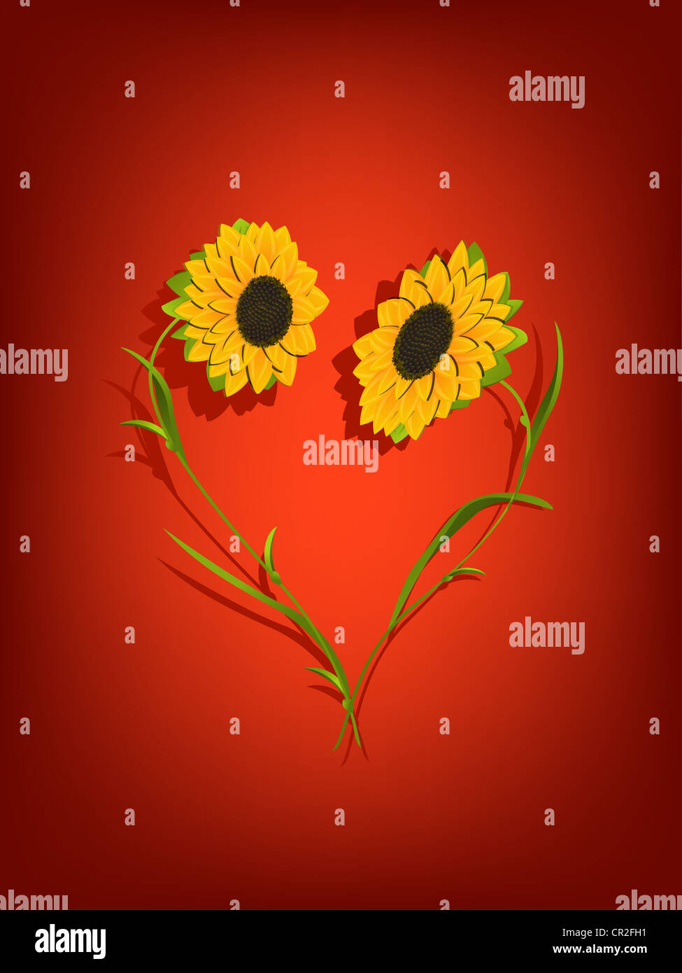 Sunflowers heart shape for your design hi-res stock photography and ...