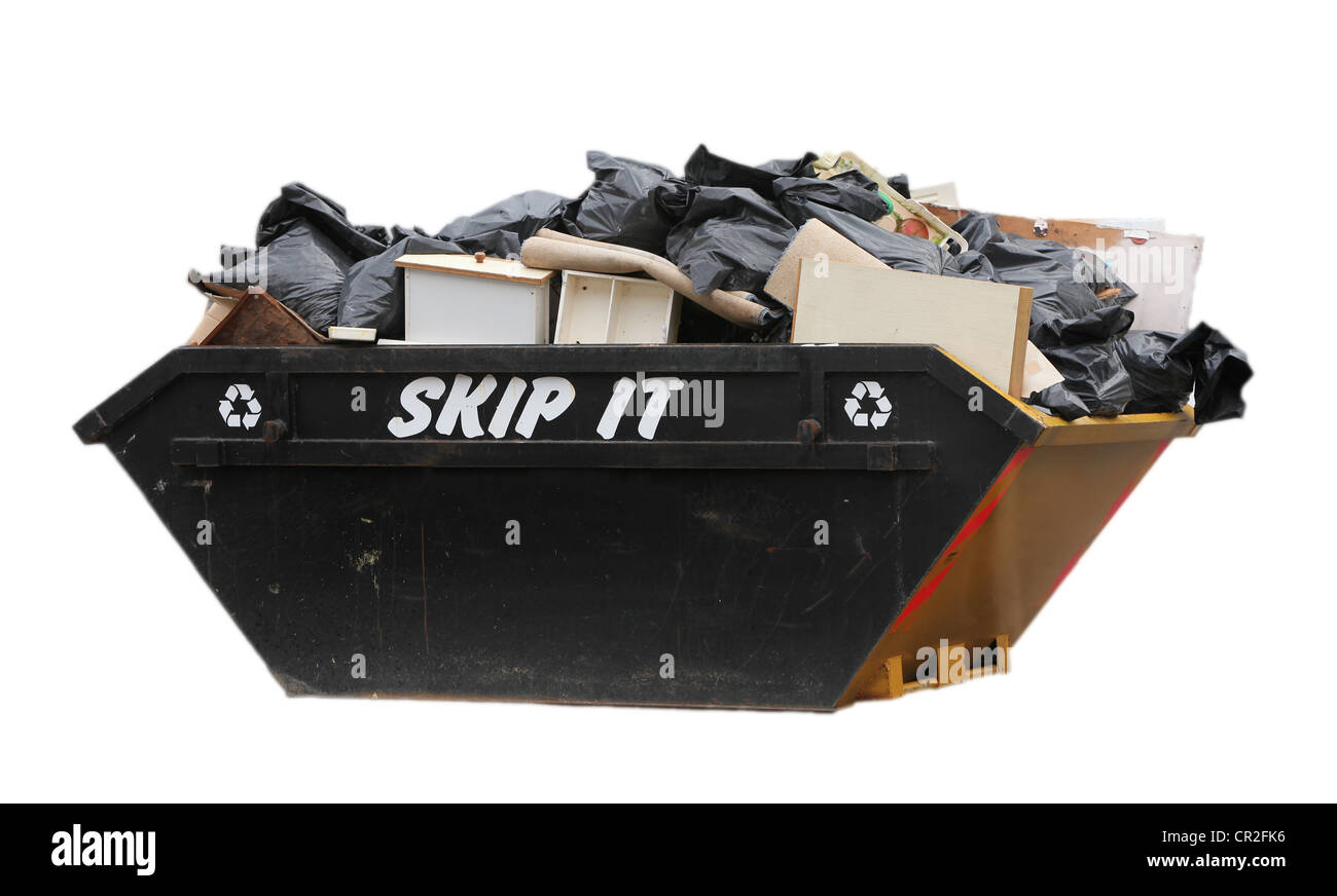 A recycling skip in a residential street. [Cut-Out] Picture by James ...