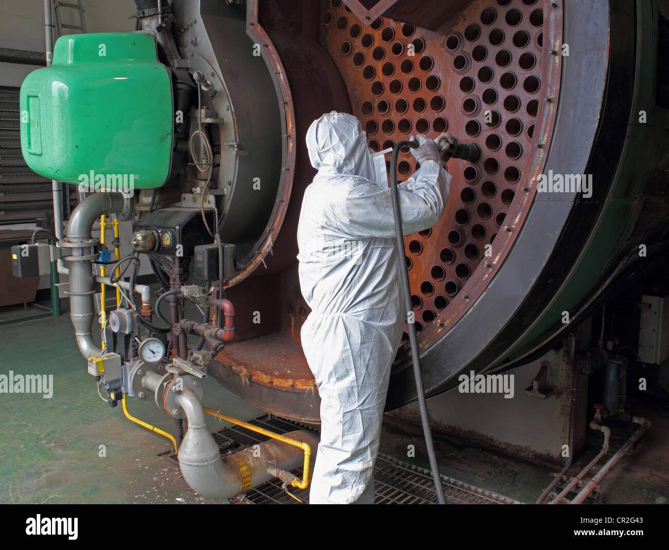 Industrial boiler clean wearing full ppe Stock Photo - Alamy