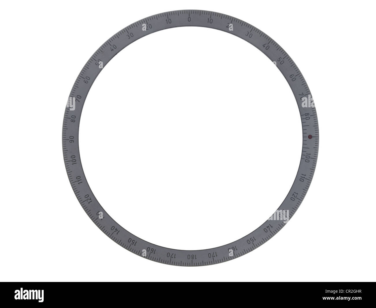 Metal disc with the grading around the edges, isolated on white ...