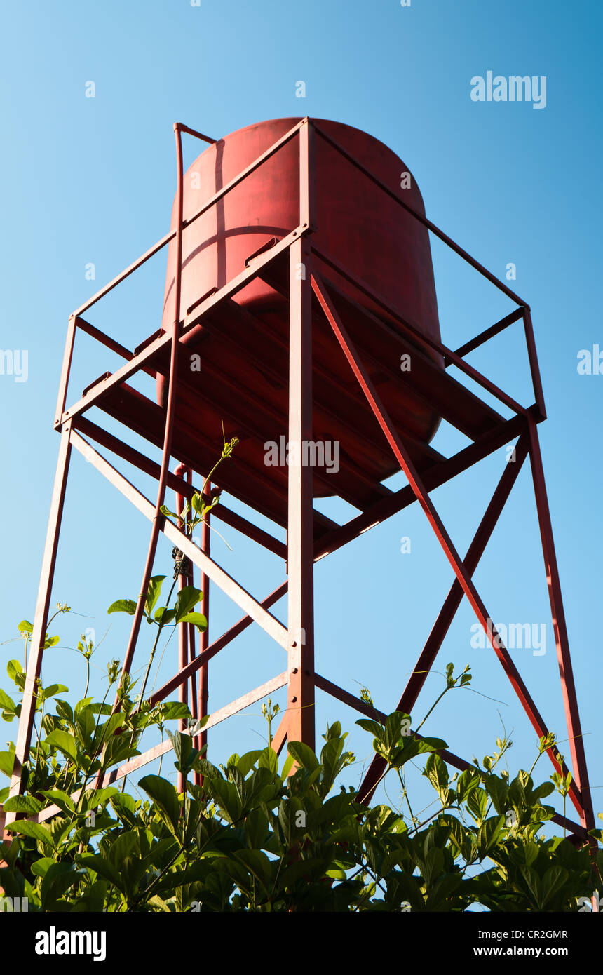 red water tower Stock Photo - Alamy