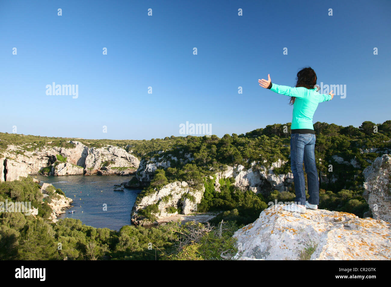 Coves Noves bay at Menorca island in Spain Stock Photo - Alamy