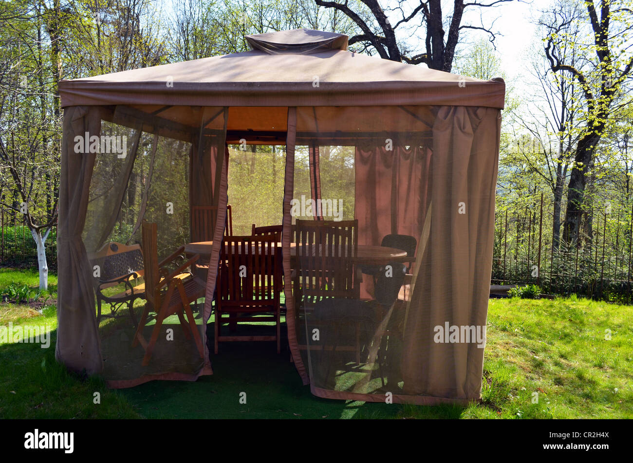 Arbor bower summerhouse with mosquito protect net, benches tables and ...