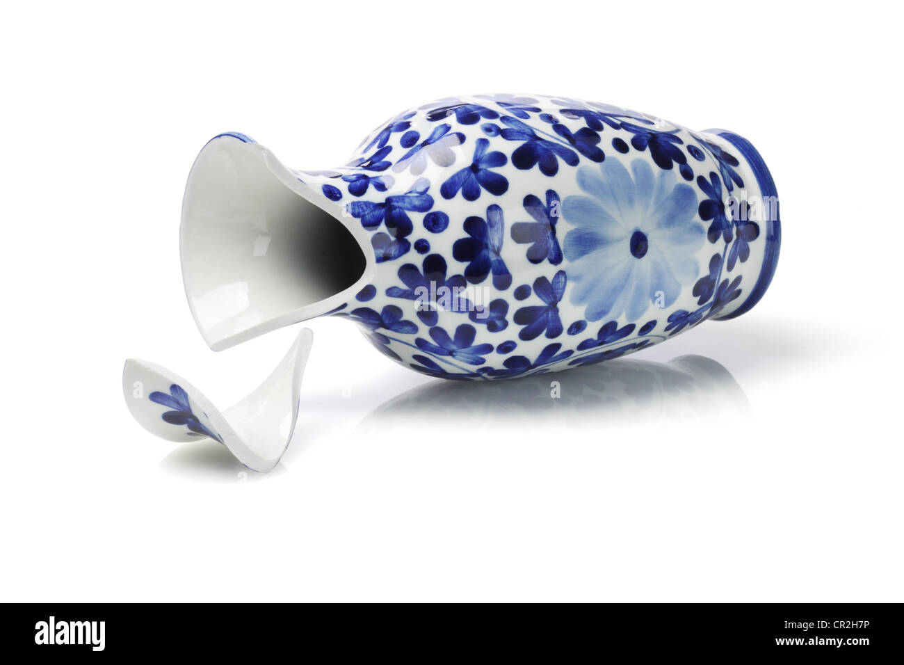 Broken Porcelain Vase Lying on White Background Stock Photo - Alamy