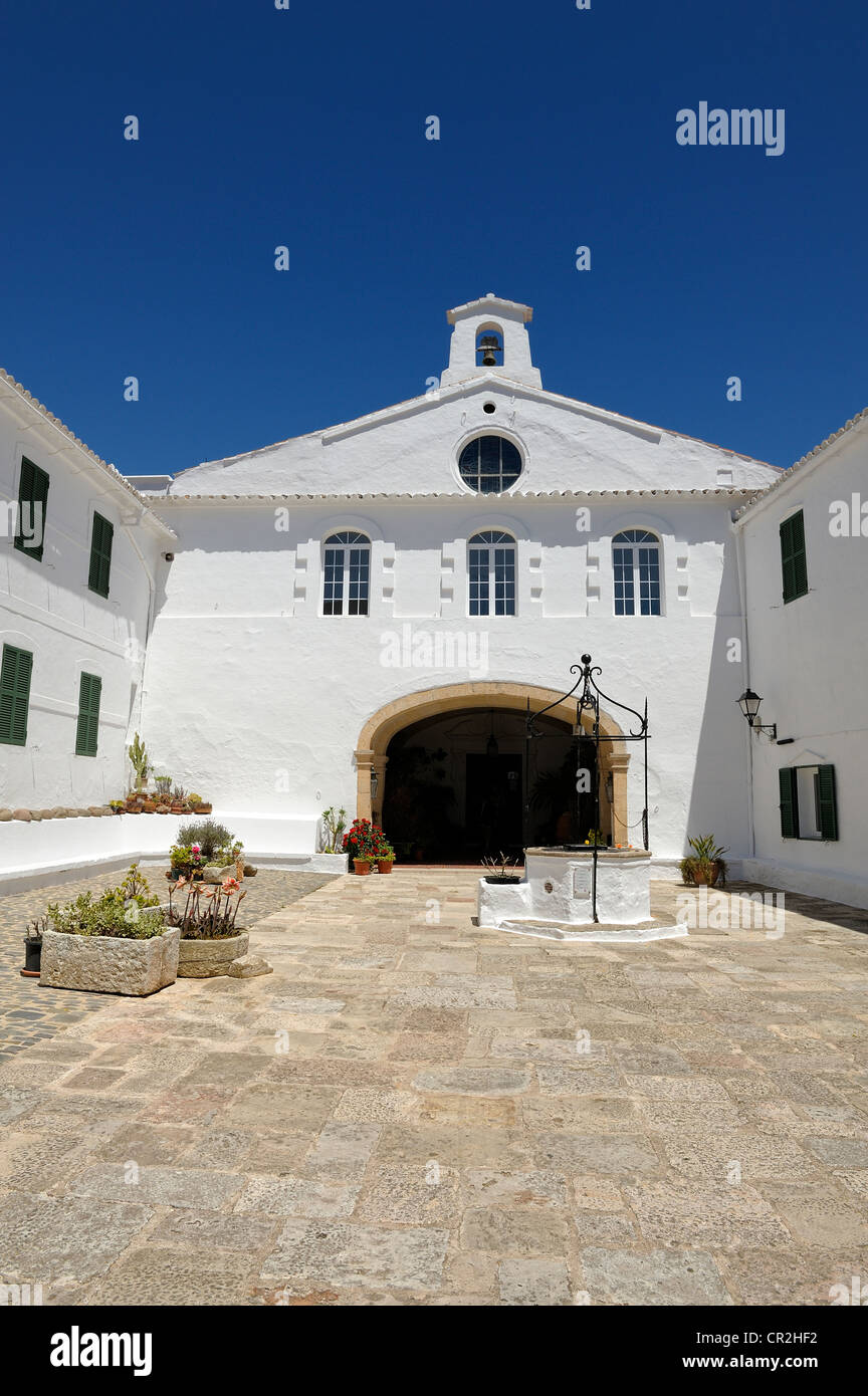 convent sanctuary courtyard at the summit of monte toro menorca spain ...