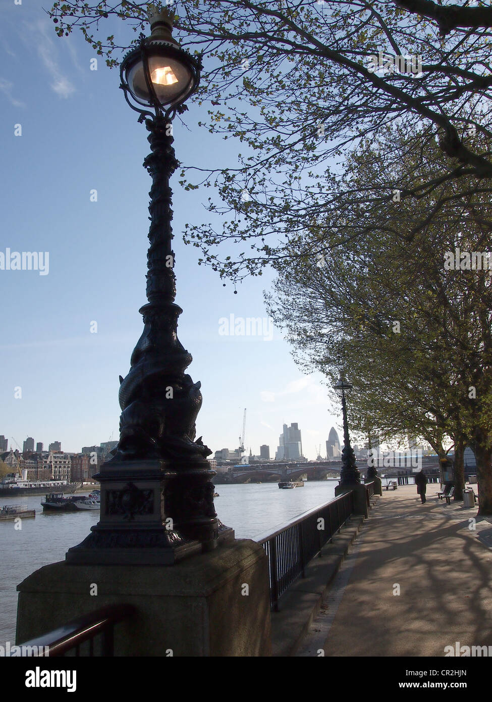 Ornate lamp post on London's South Bank. South Bank, London UK Stock ...