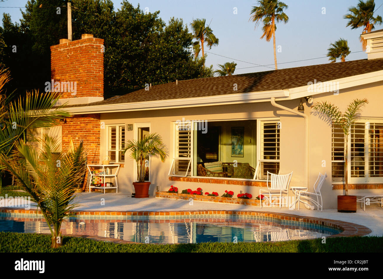 House with Private Swimming Pool, Florida, USA Stock Photo - Alamy