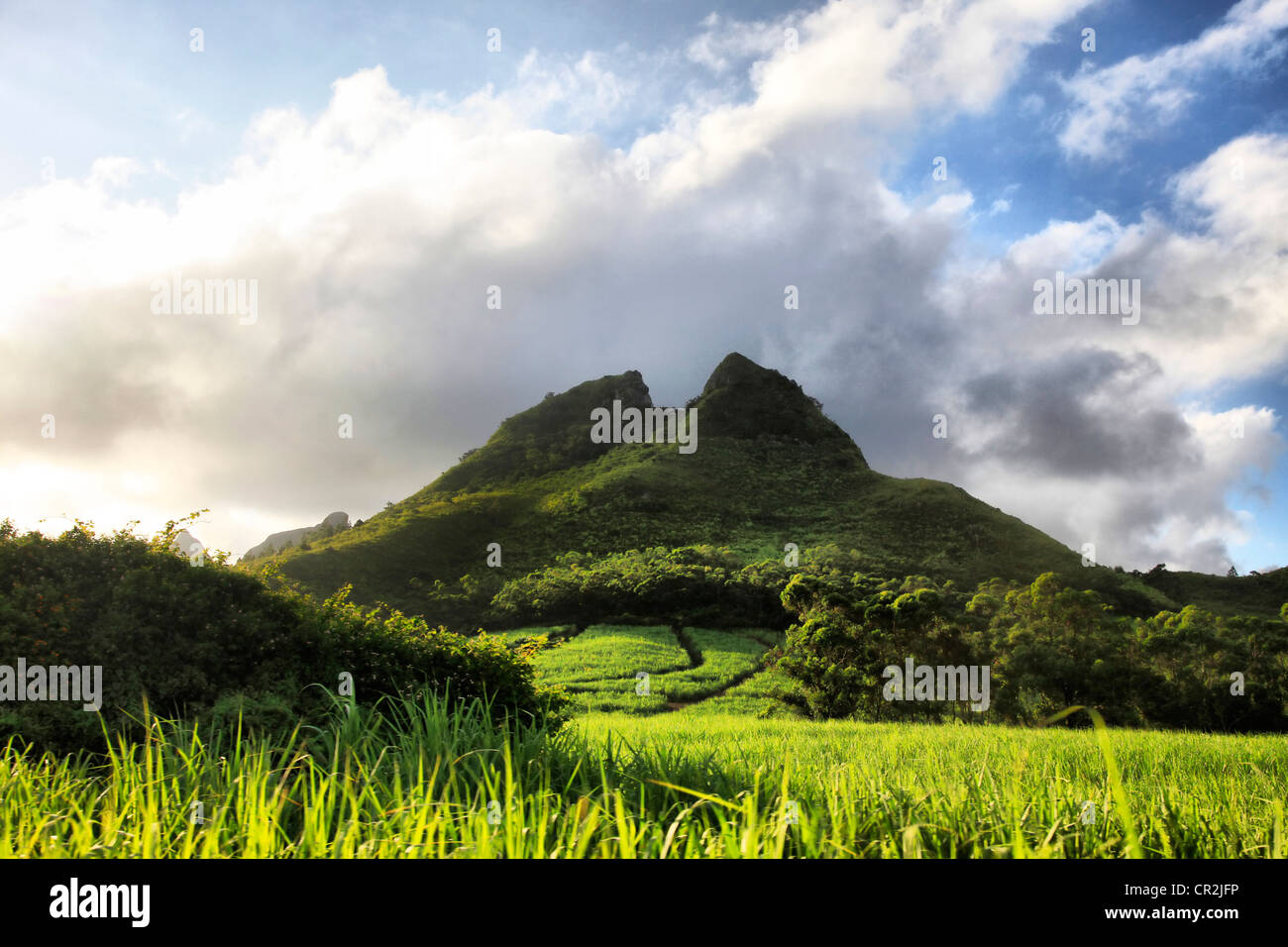 Mountain on a background of the sky. Mauritius Stock Photo - Alamy