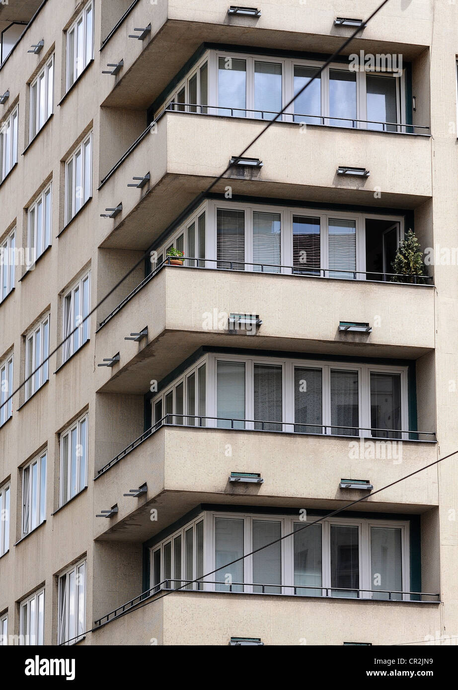 Closeup shoot of old block of flats Stock Photo - Alamy