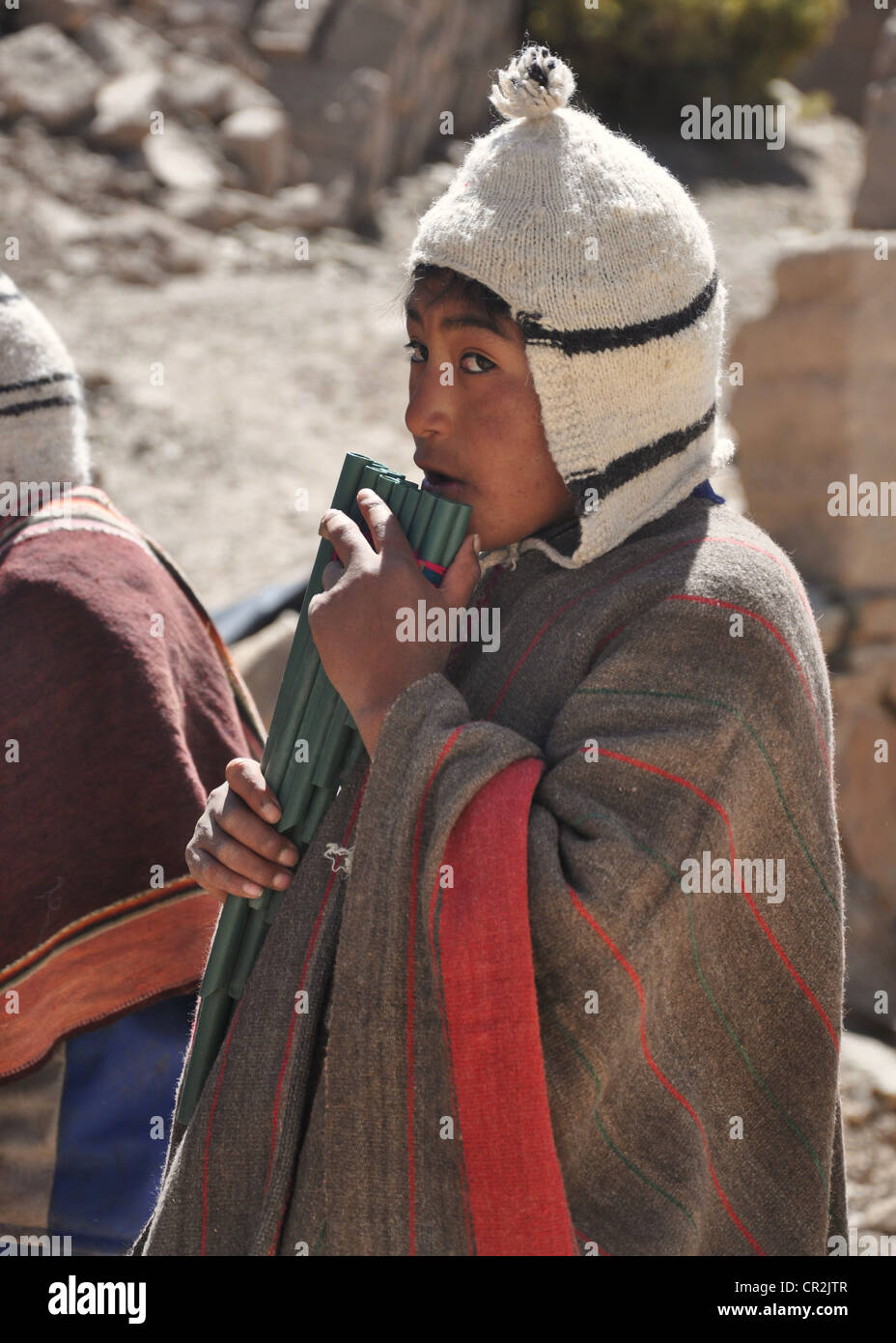 Pan Pipe players - San Antonio de Lípez, Bolivia Stock Photo - Alamy