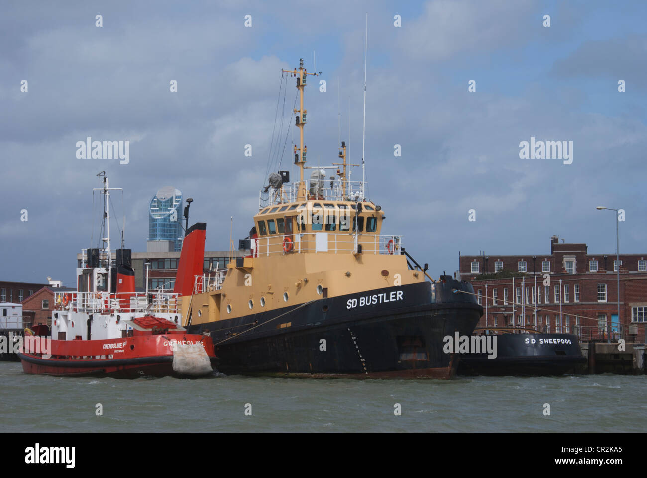 Harbour tugs moored in Portsmouth harbour Stock Photo - Alamy