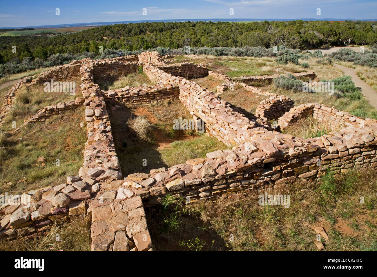 Sandstone walls of Lowry Pueblo, an Anasazi town in Canyon of the ...