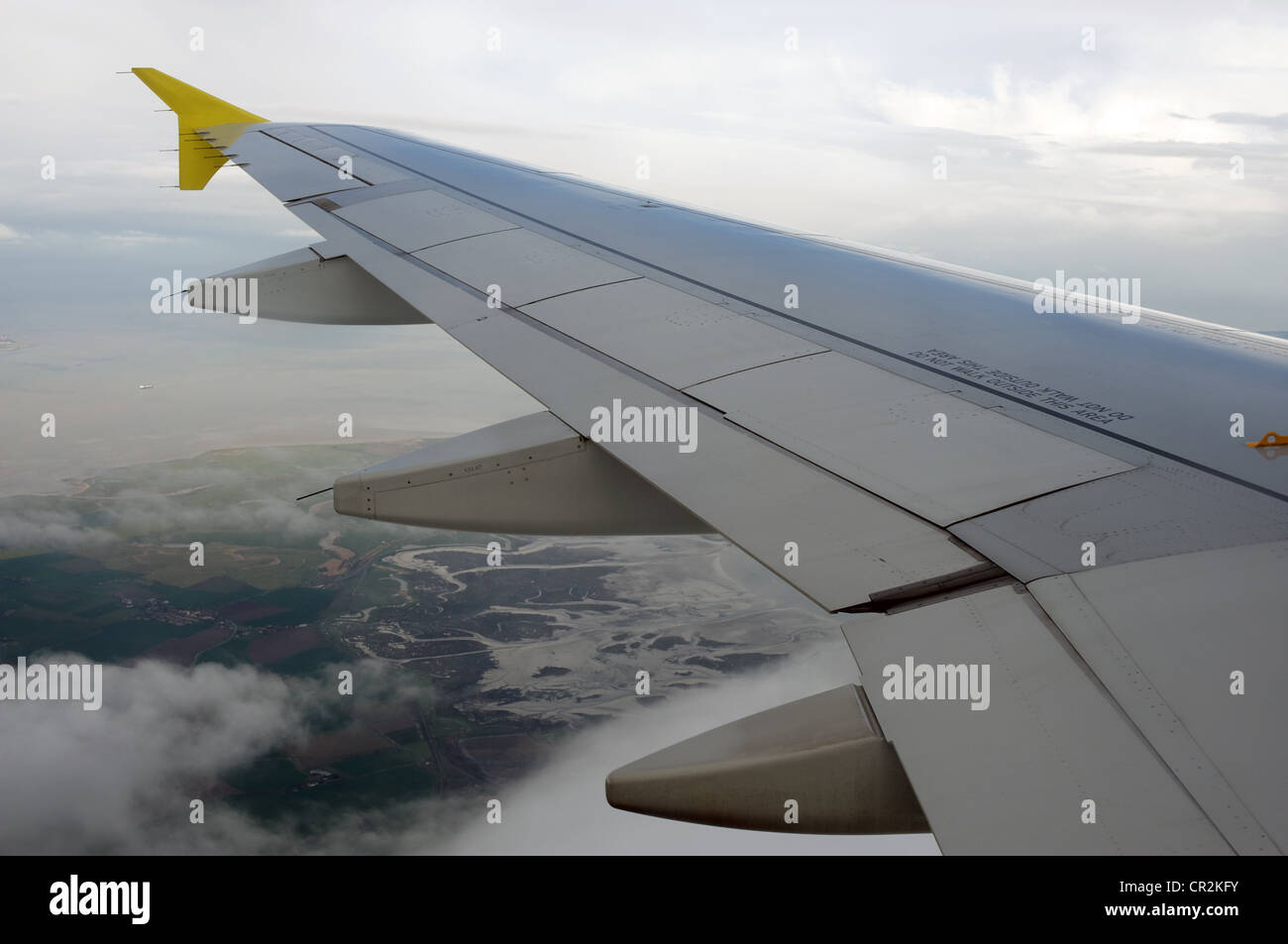 Commercial airliner flying over the site of the proposed Thames Estuary ...