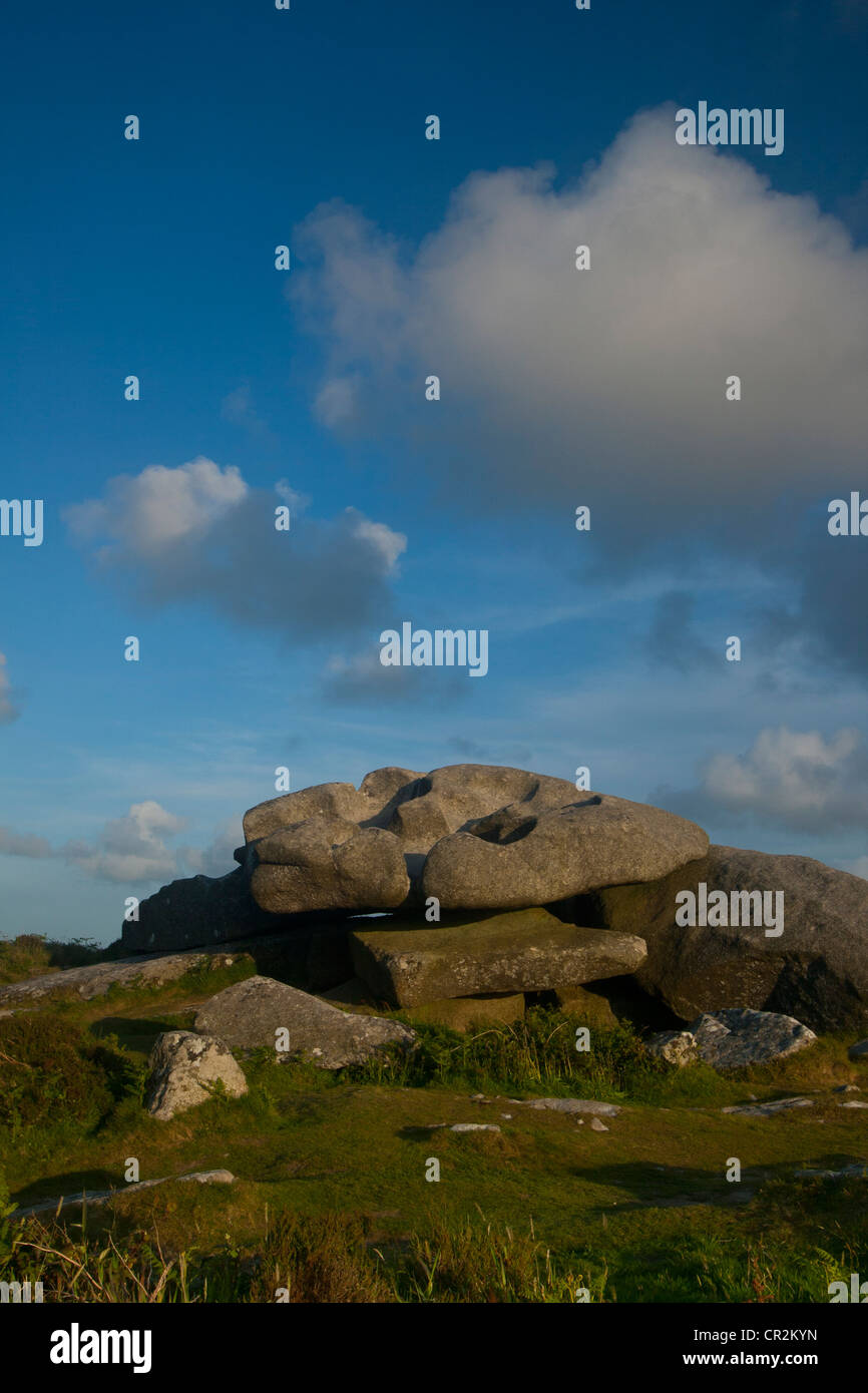 Eroded rock basins, Carn Brea, Cornwall Stock Photo - Alamy
