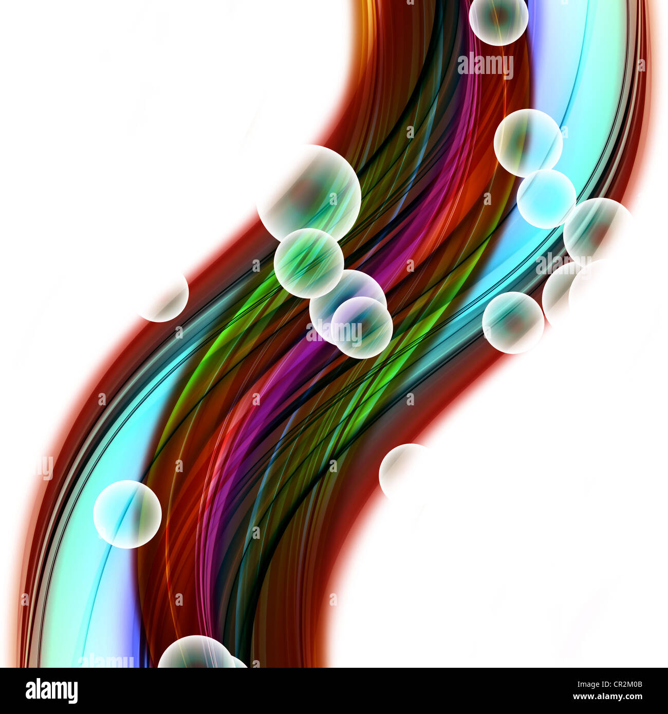 Abstract elegant wave design with bubbles and space for your text Stock ...