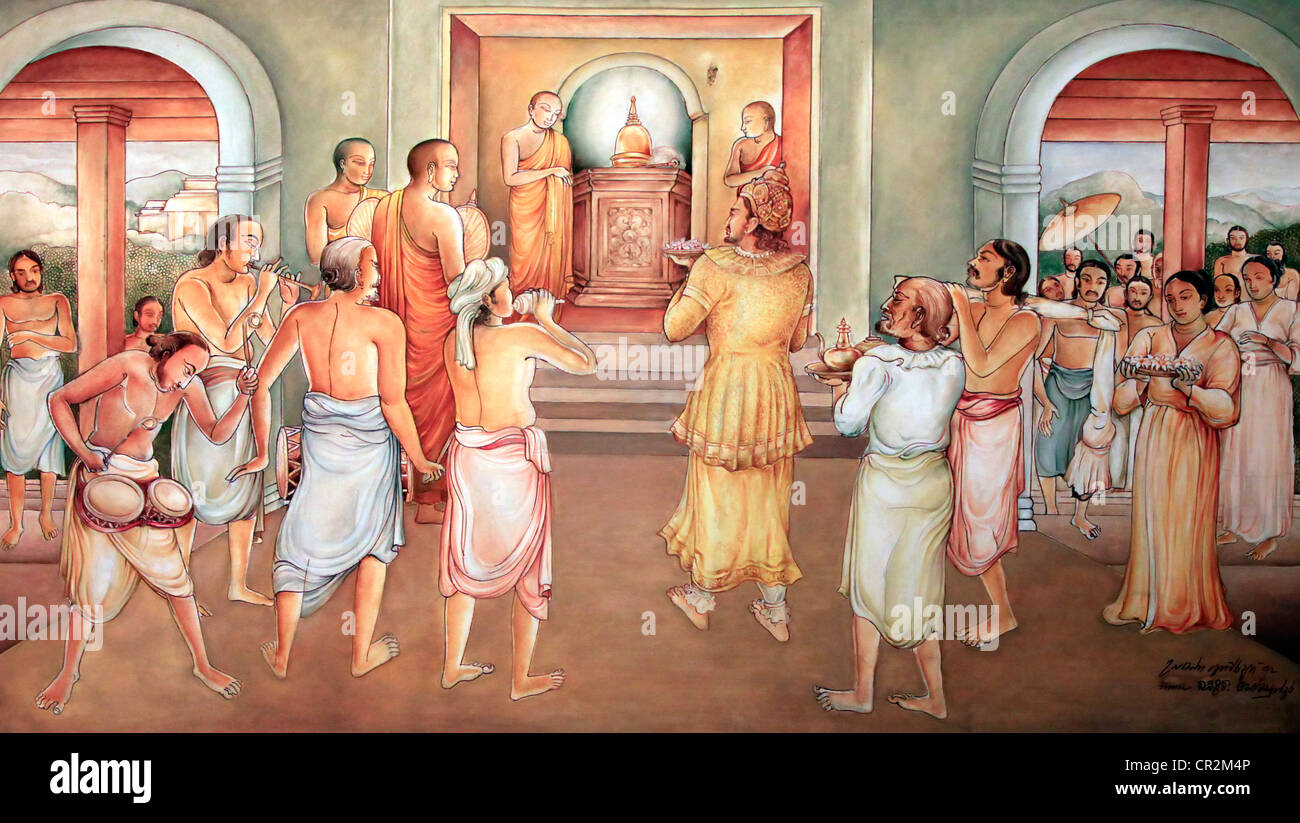 Picture in a temple on Ceylon Stock Photo - Alamy