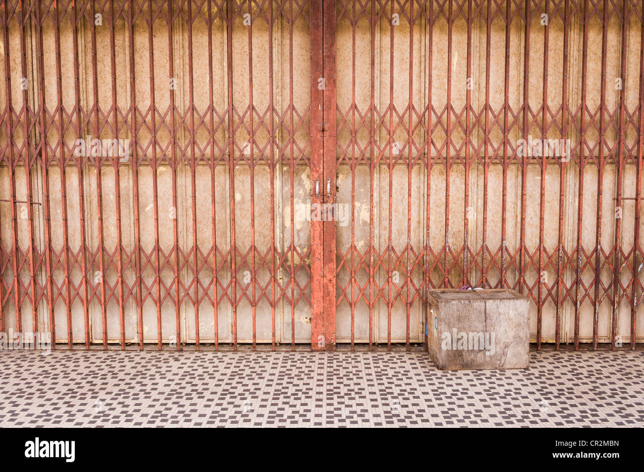 an old fashioned shop gate for retro or nostalgic backgrounds. Photo is ...
