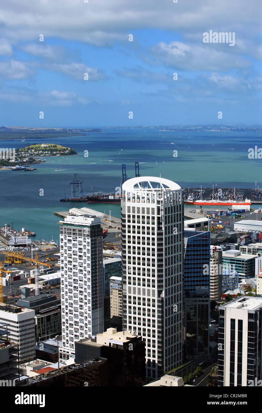 High buildings in Auckland on a background of harbour Stock Photo - Alamy