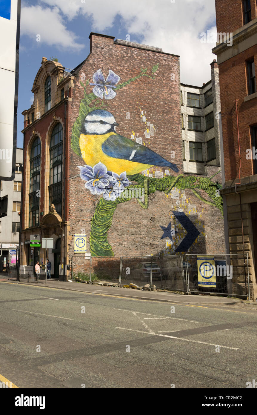 A view of Hatters Hostel Newton Street Manchester with a super sized ...