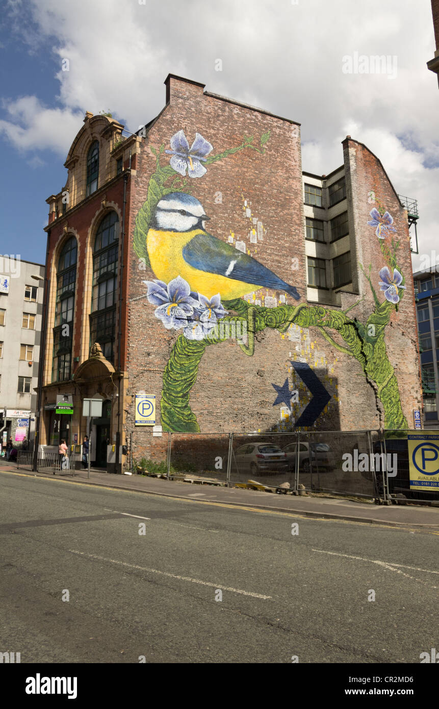 A view of Hatters Hostel Newton Street Manchester with a super sized ...