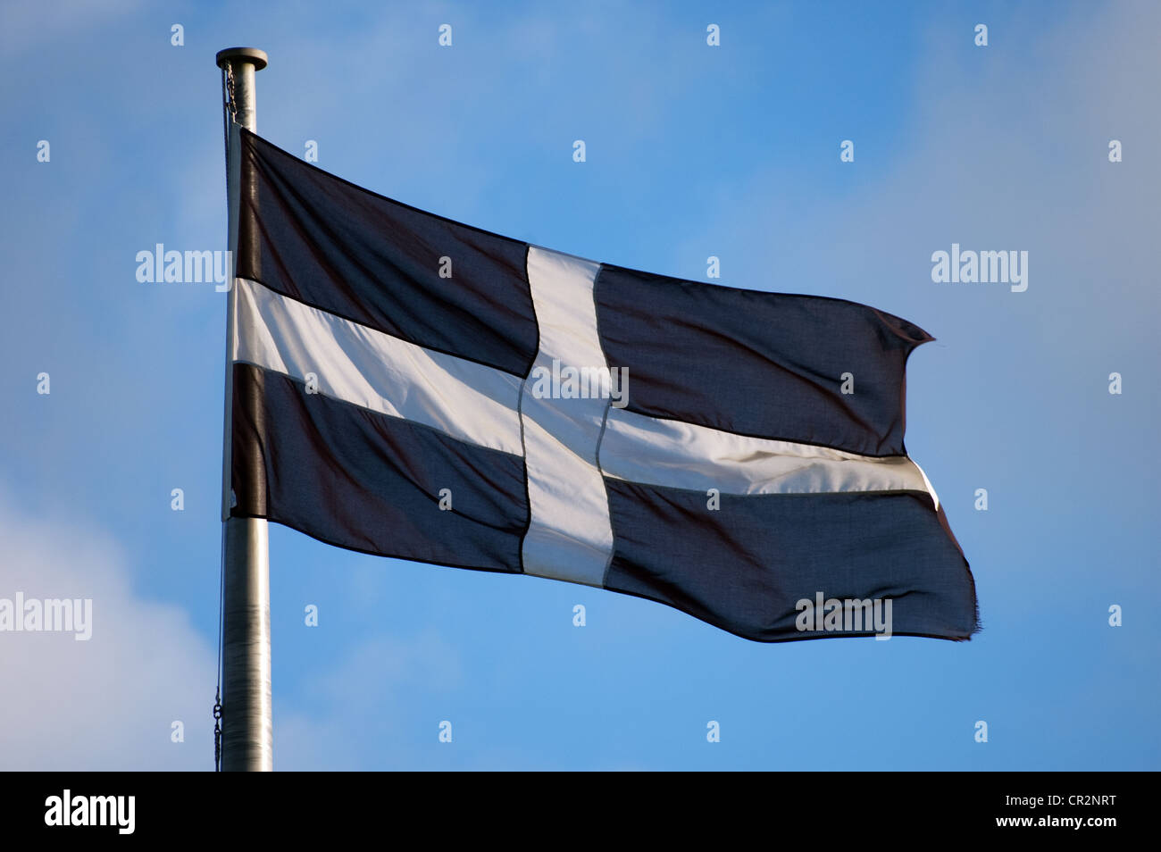 The Cornish Flag flying high Stock Photo - Alamy
