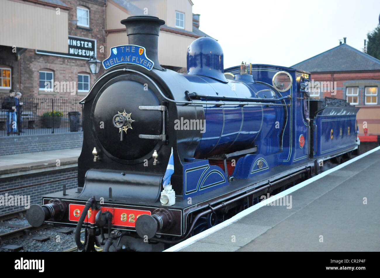 Caledonian 828 standing on end of Kidderminster Station platform at the ...