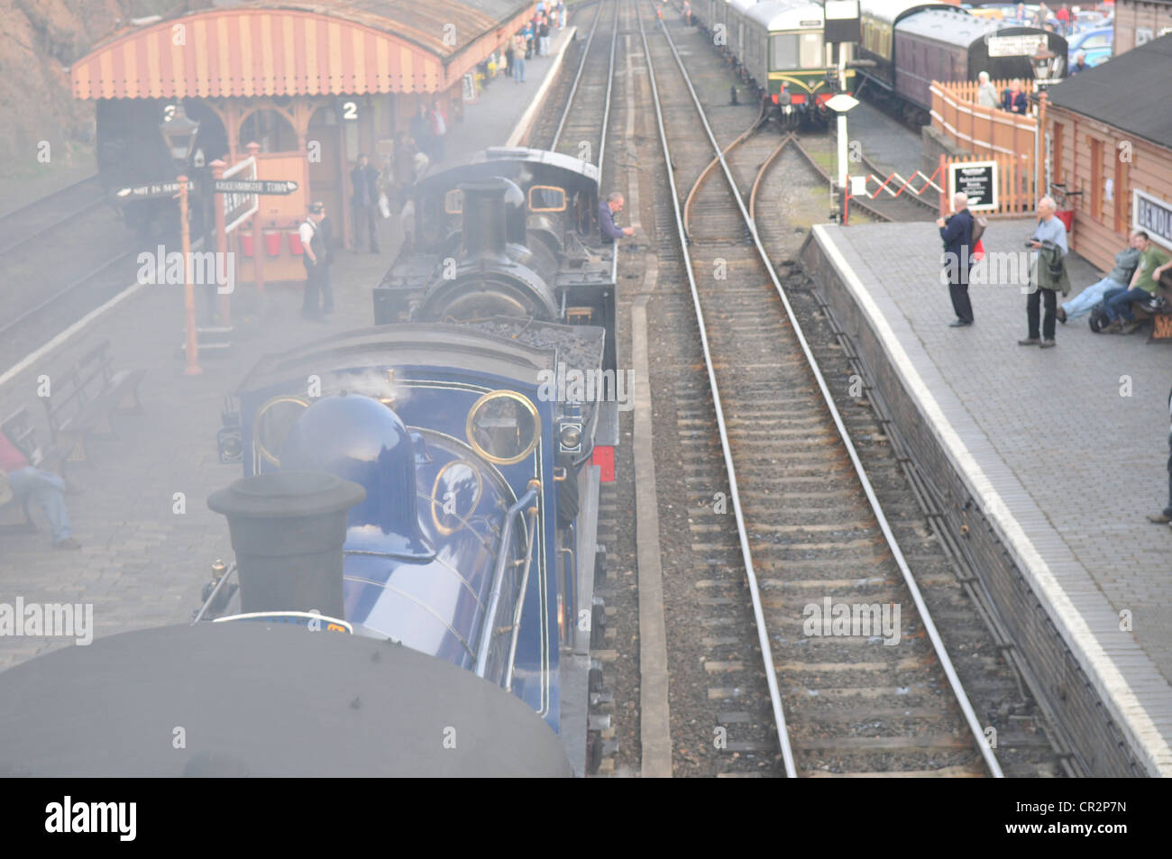 Caledonian 828 & Jinty 47406 entering Bewdley Station with a passenger ...