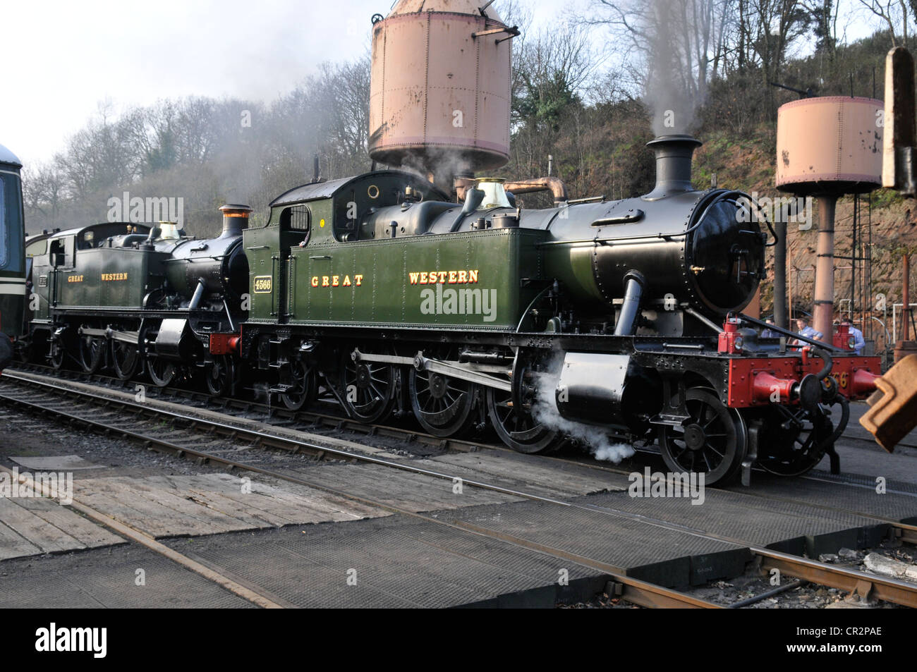 GWR tank engines 5164 & 5466 waiting to pull a train to Kidderminster ...