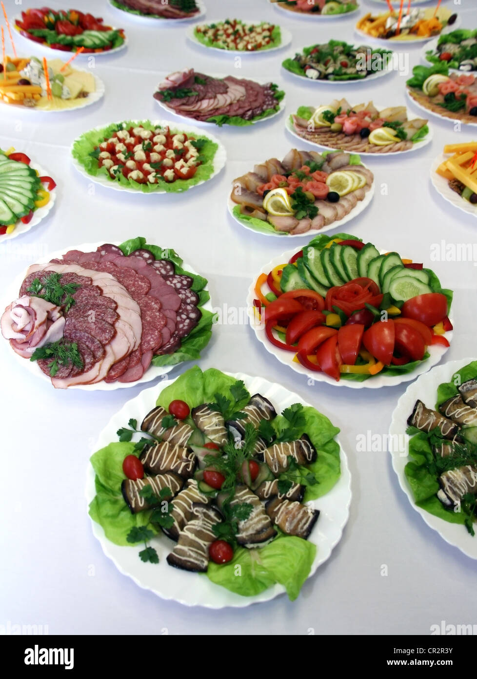 Different meal on a celebratory table Stock Photo - Alamy