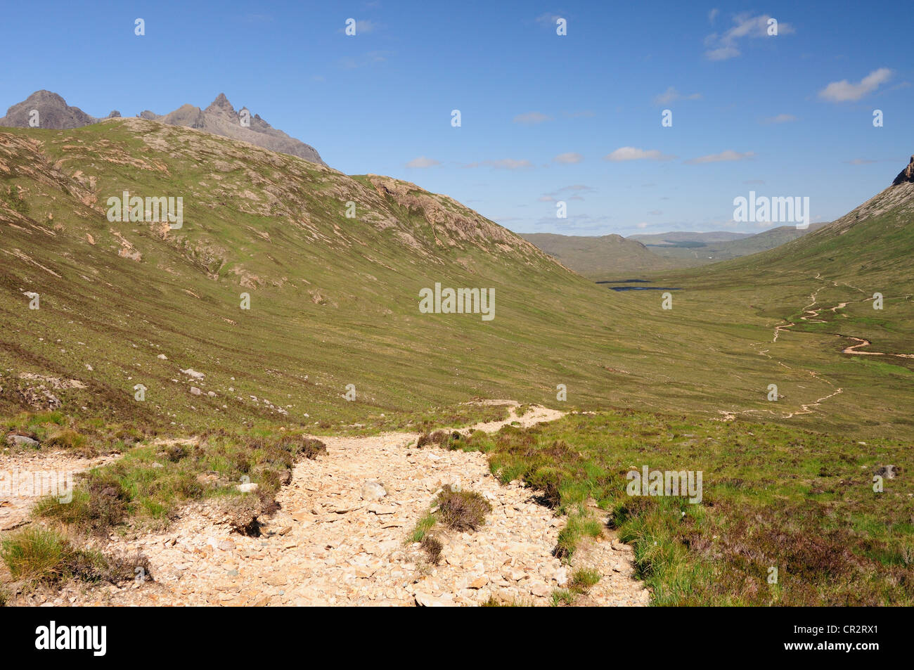 Footpath from Druim Hain down into Glen Sligachan on the Isle of Skye ...