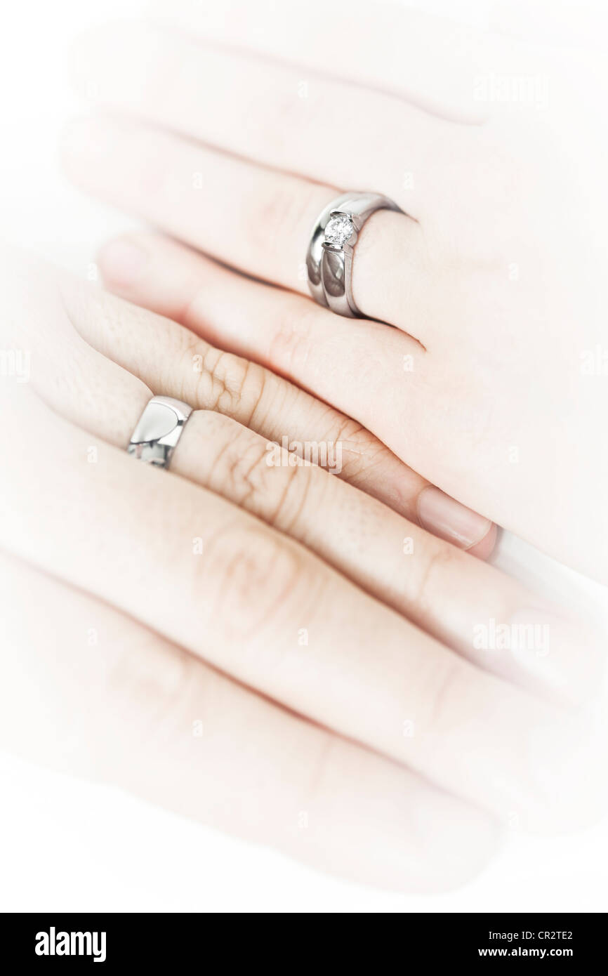 Hand hands ring ceremony togetherness together husband wife hi-res ...