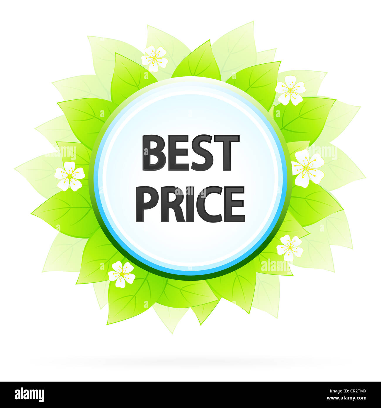 Best Price Symbol with Leaves and Flowers Stock Photo - Alamy