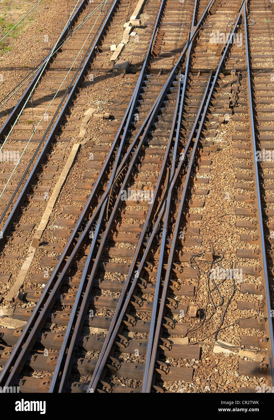 A railway junction. No trains Stock Photo - Alamy