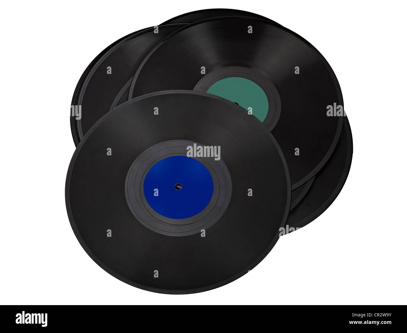 Stack of old vinyl record on white background Stock Photo - Alamy