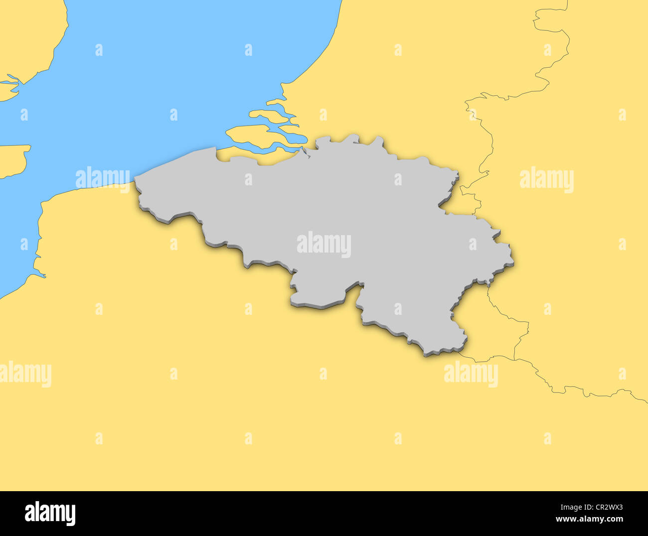 Political map of Belgium with the several states Stock Photo - Alamy